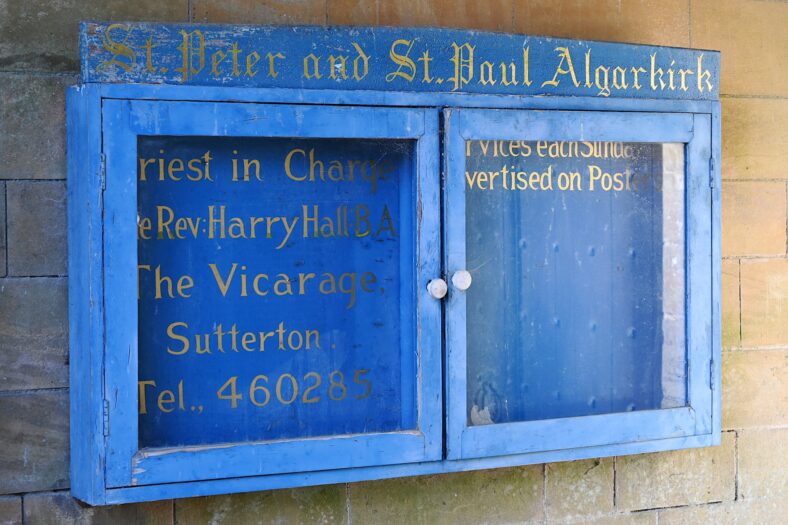 Algarkirk, Sts Peter & Paul, Porch, Noticeboard - Society for ...