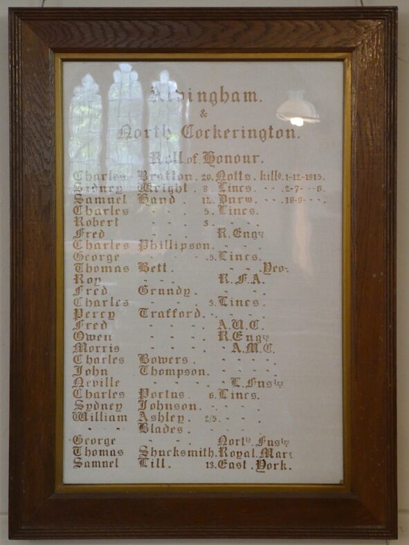 Alvingham, St Adelwold, Roll of Honour - Society for Lincolnshire ...