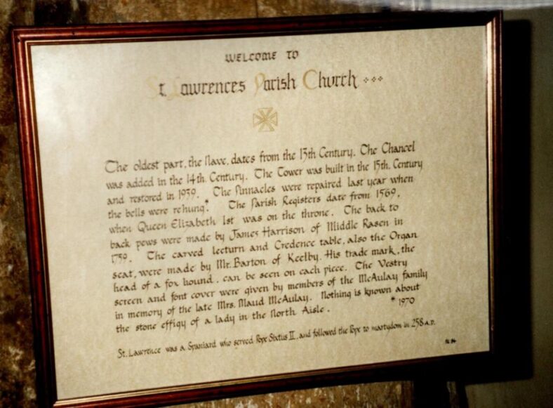 Aylesby, St Lawrence, Information for Visitors - Society for ...