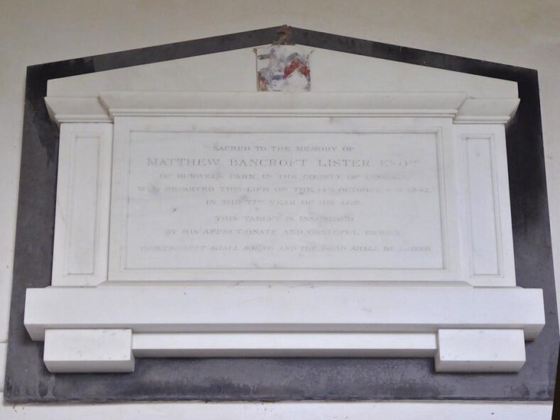 Burwell, St Michael, Monument Matthew Bancroft Lister - Society for ...