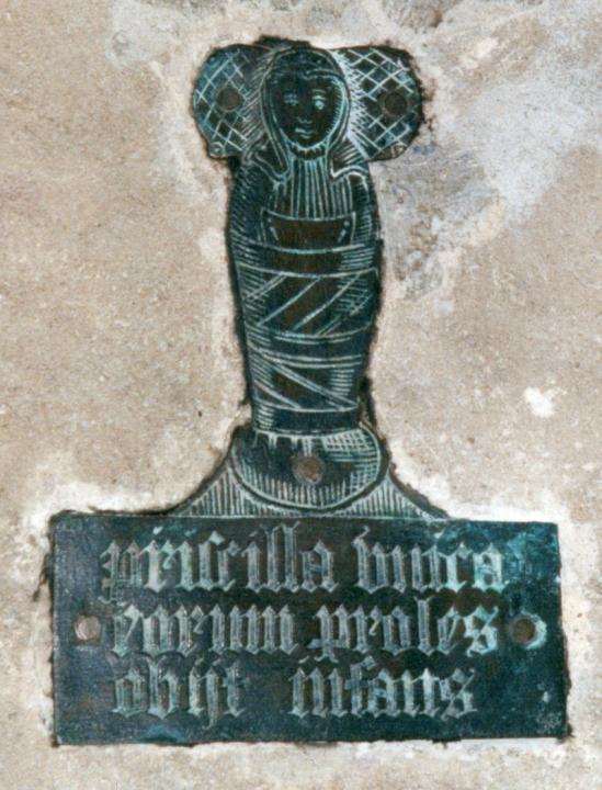 Coates by Stow, St Edith, Memorial Brass (Butler) detail