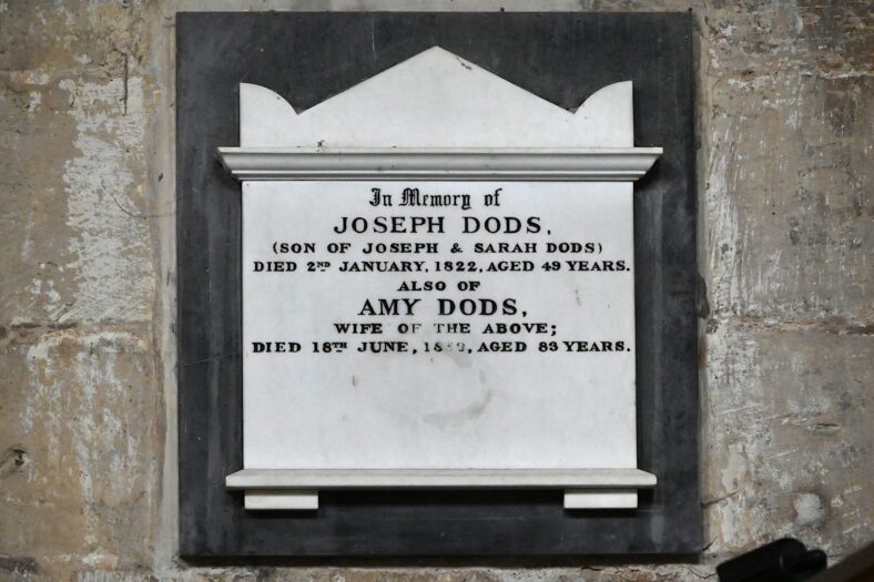 Donington, St Mary & the Holy Rood, South Aisle, Memorial (Dods)