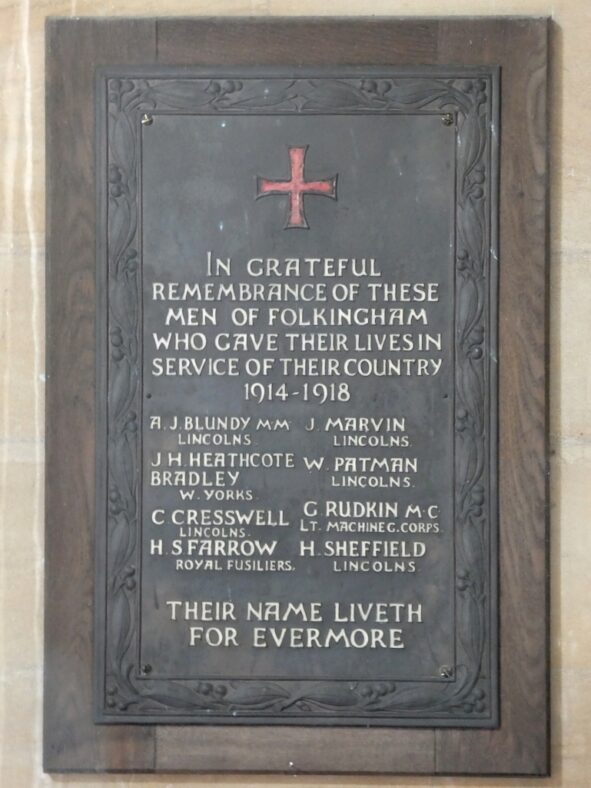 Folkingham, St Andrew, North Aisle, War Memorial - Society for ...