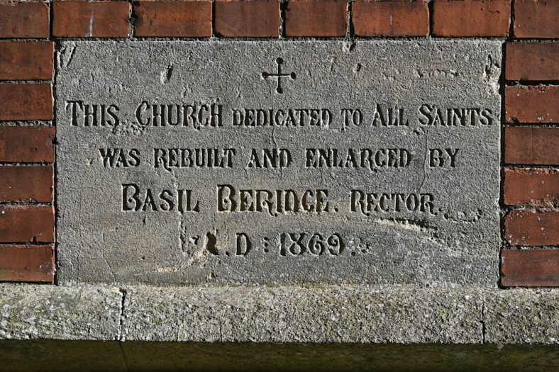 Fosdyke, All Saints, Tower, Plaque - Society for Lincolnshire History ...