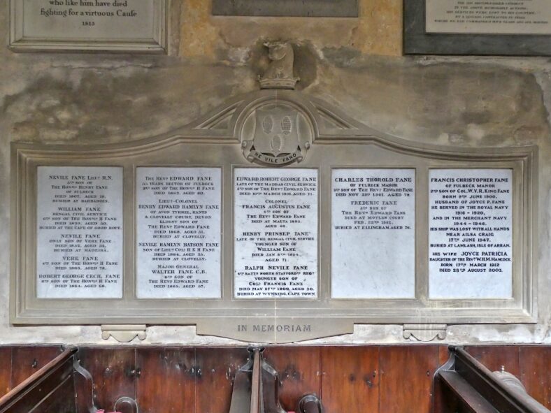 Fulbeck, St Nicholas, Memorial Fane Family - Society for Lincolnshire ...