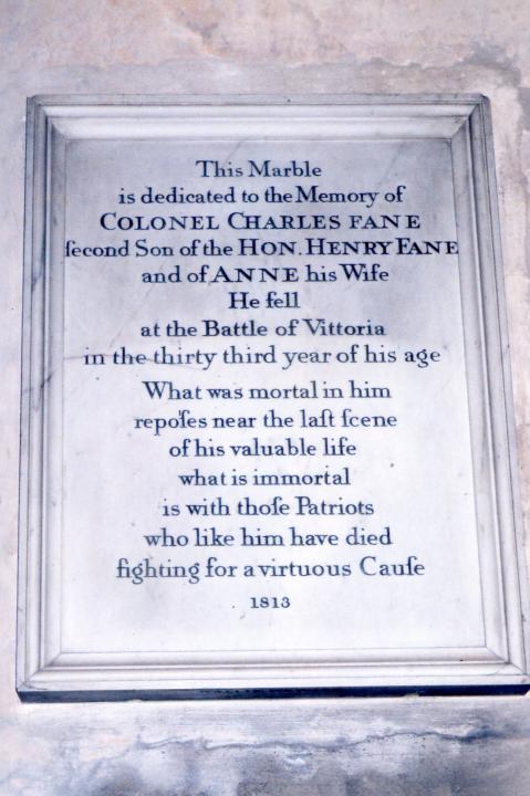 Fulbeck, St Nicholas, Memorial Charles Fane