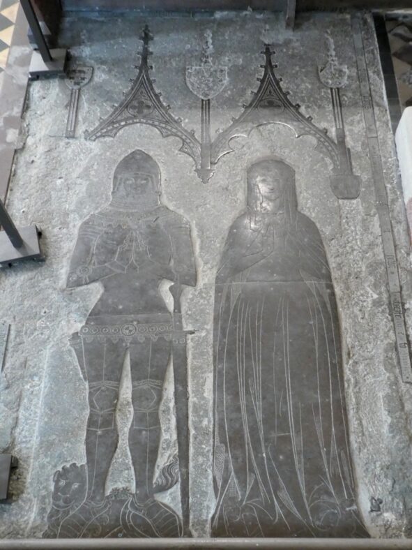 Gunby, St Peter, Memorial Brass, Sir Thomas & Johanna Massingberd