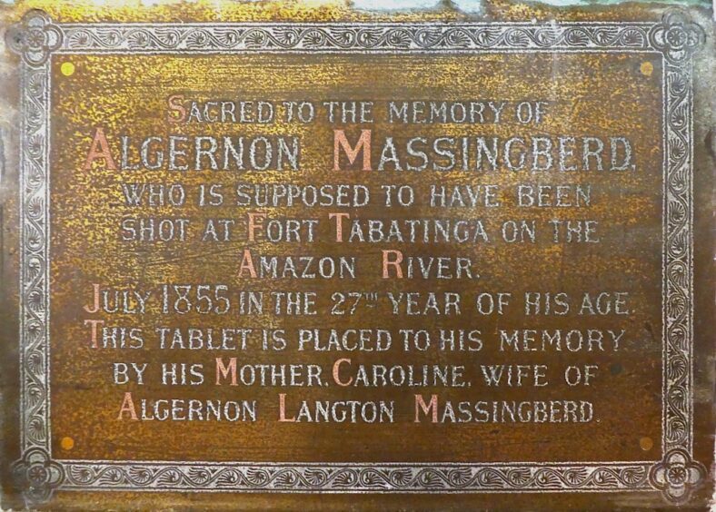 Gunby, St Peter, Memorial Brass Tablet, Algernon Massingberd - Society ...