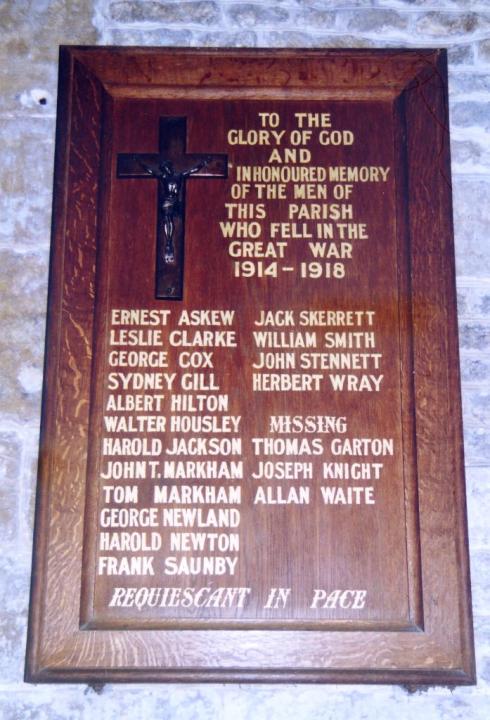 Helpringham, St Andrew, War Memorial - Society for Lincolnshire History ...