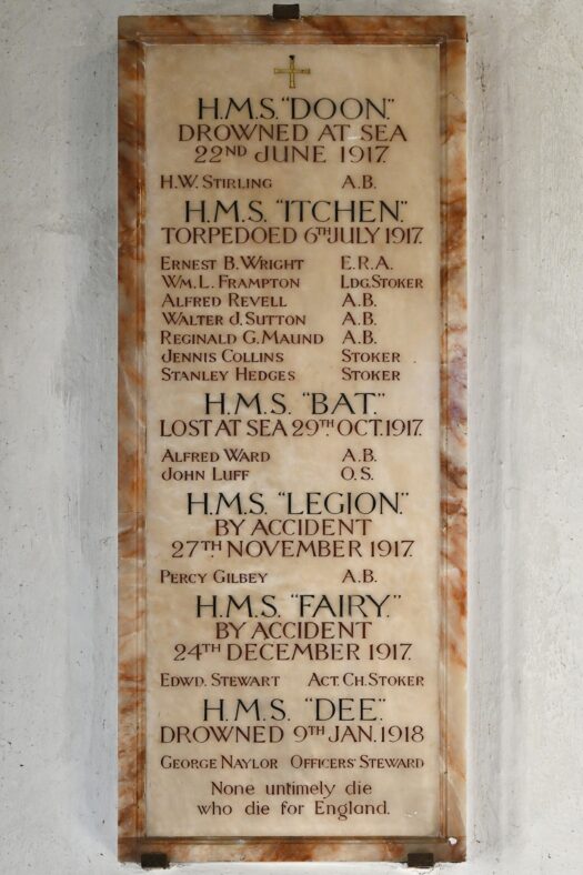 Immingham, St Andrew, War Memorial, HMS Doon, HMS Itchen