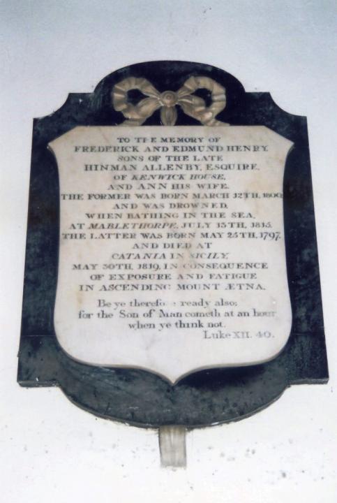 Legbourne, All Saints, Chancel, Monument - Society for Lincolnshire ...