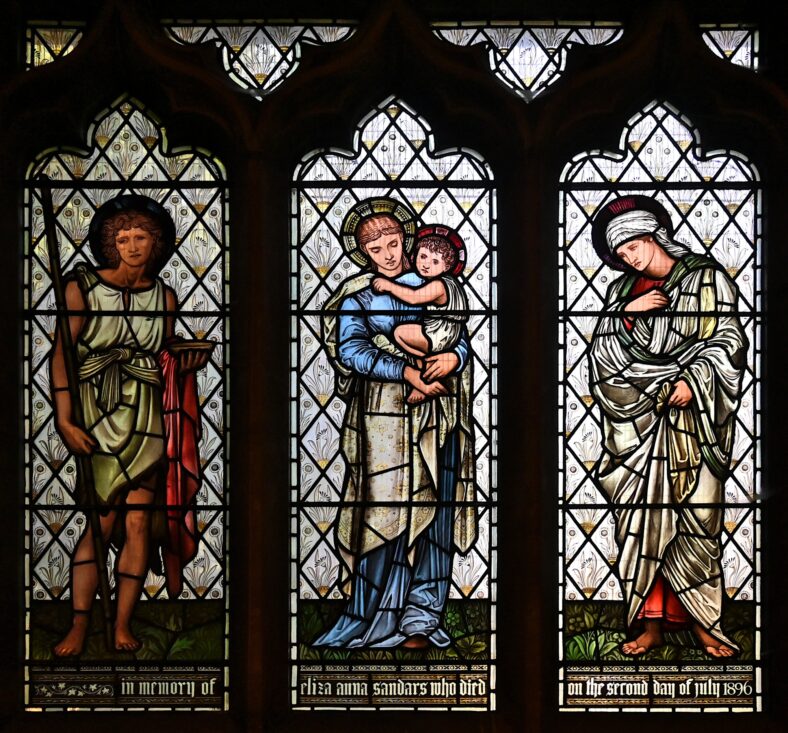 Morton, St Paul, Window - St John Baptist, Virgin&Child & St Elizabeth ...