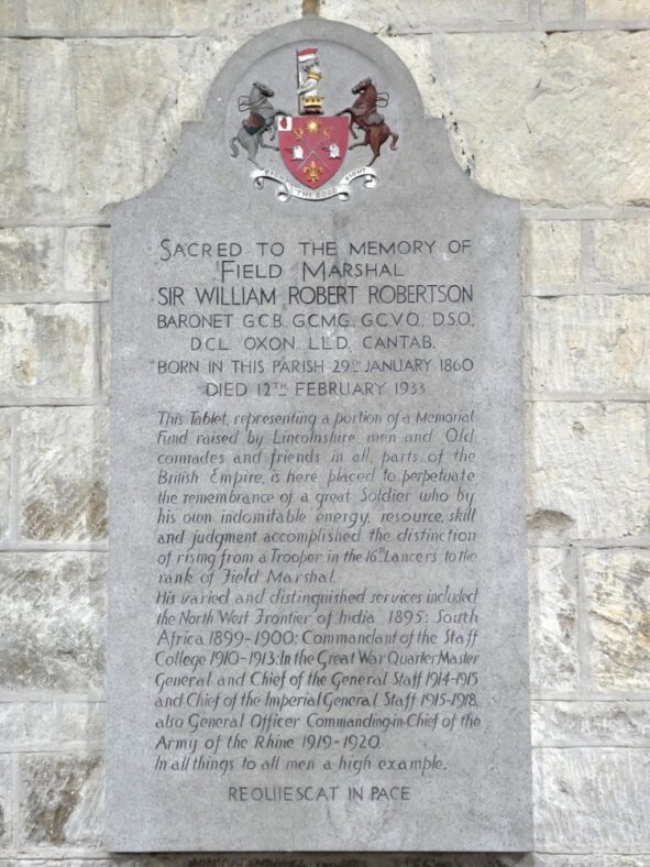 Robertson, William, Sir - WW1 Field Marshal - Society for Lincolnshire ...