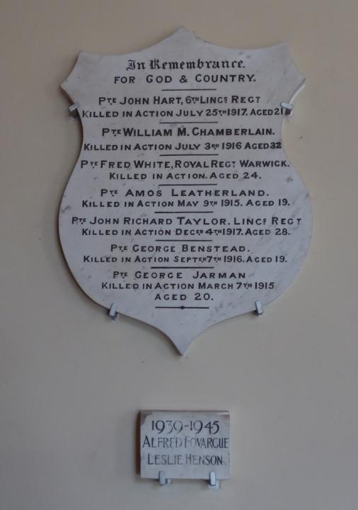 Whaplode Drove, St John, war memorial - Society for Lincolnshire ...