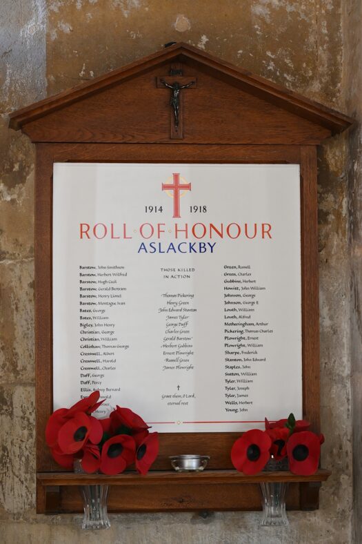 Aslackby, St James, South Aisle, Roll of Honour - Society for ...