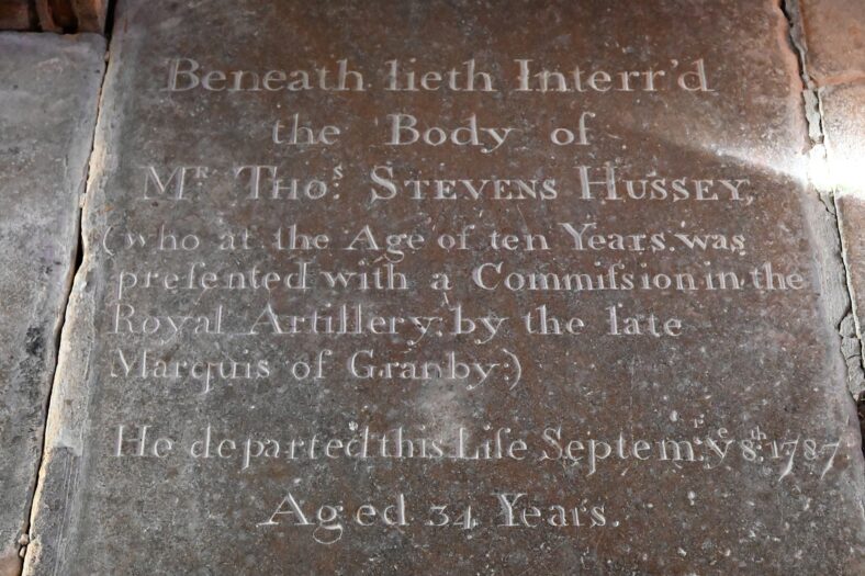 Morton by Bourne, St John Baptist, North Aisle, Ledger Stone (Hussey ...