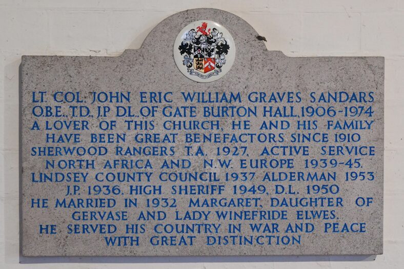 Gate Burton, St Helen, Nave, Memorial (Sandars) - Society for ...