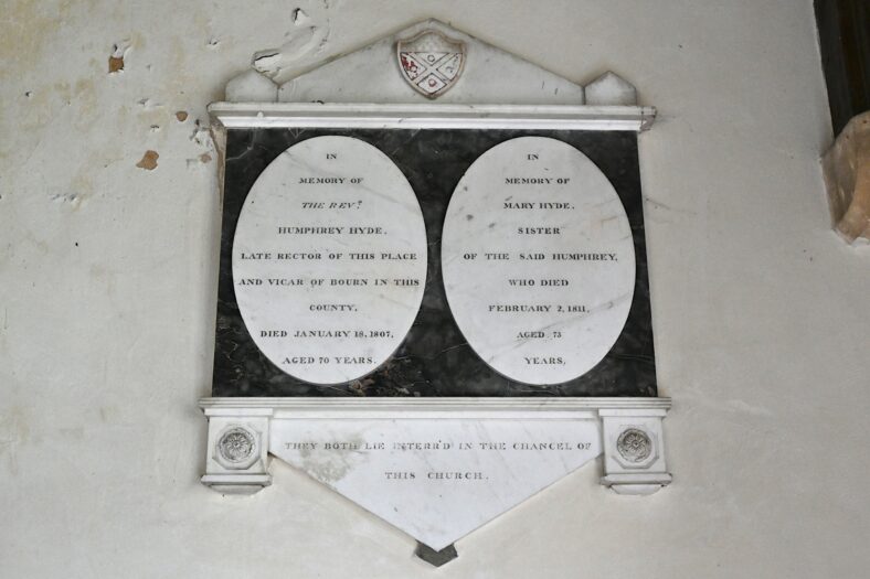Dowsby, St Andrew, Chancel, Memorial (Hyde) - Society for Lincolnshire ...
