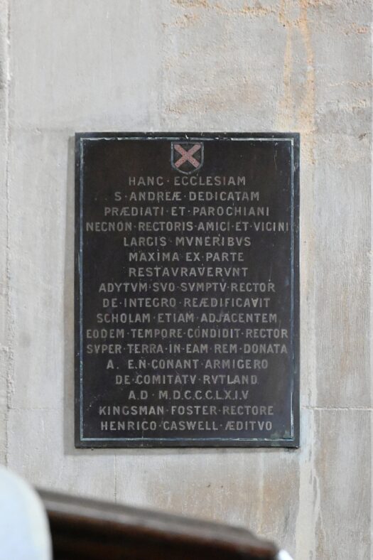 Dowsby, St Andrew, Nave, Restoration Plaque - Society for Lincolnshire ...