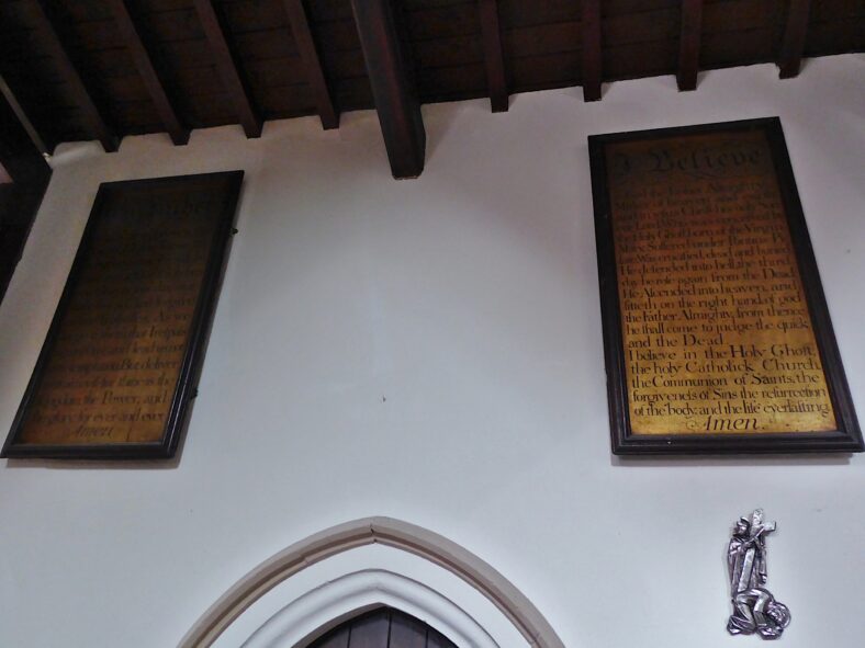 Wainfleet St Mary, Church, North Aisle, Creed & Lord's Prayer Boards ...