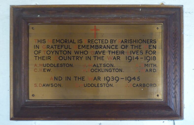 Toynton All Saints, Church, Nave, War Memorial - Society for ...